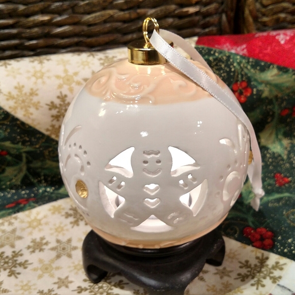 Lightscapes | Holiday | Ceramic Peach Gingerbread Man Light Ornament ...